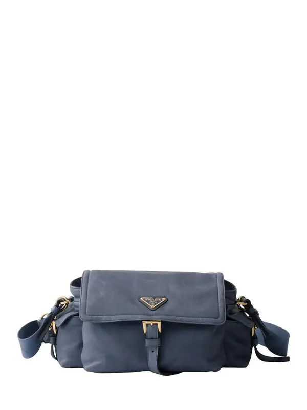 Prada Explore Medium Nappa Leather Shoulder Bag - Blue