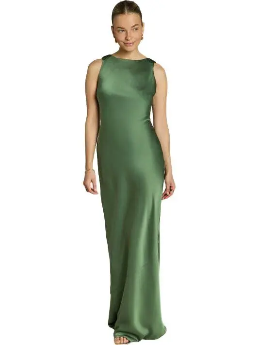 REWRITTEN Paloma Scoop Back Maxi Dress - Olive