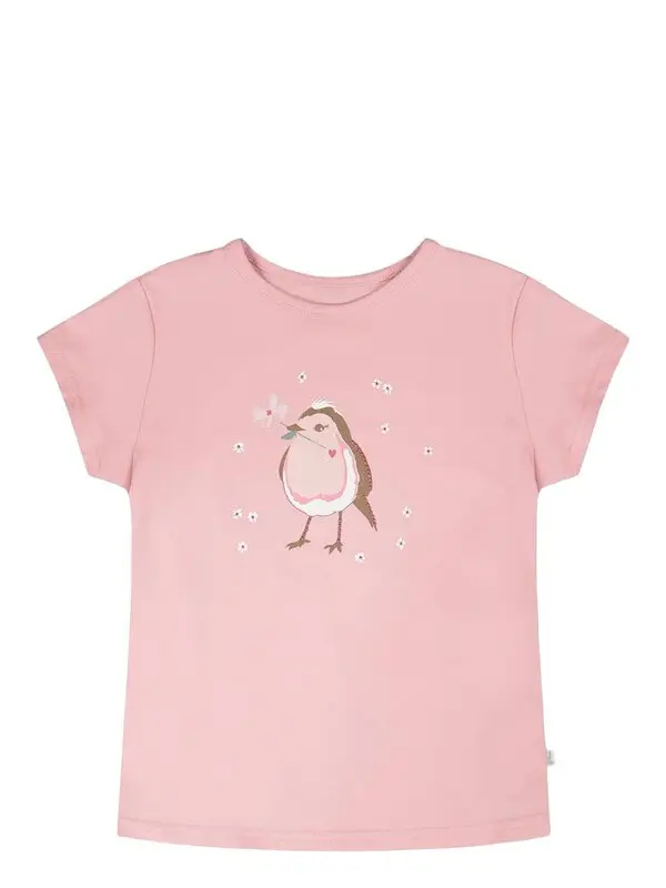 DEUX PAR DEUX Organic Cotton Bird Jersey T-shirt - Dusty Pink