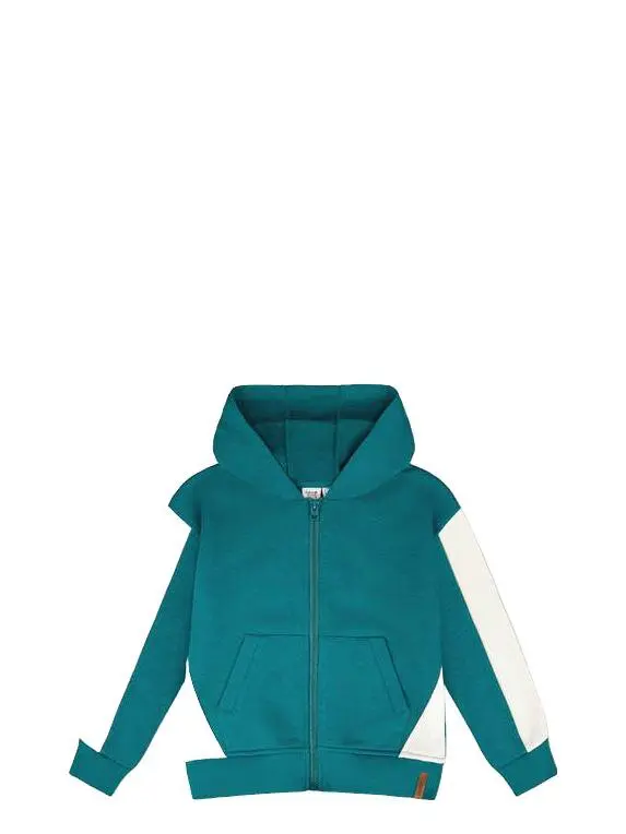 DEUX PAR DEUX Hooded French Terry Cardigan - Dark Turquoise