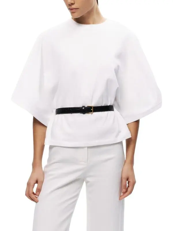 NOCTURNE Belted Oversized T-shirt - Ivory