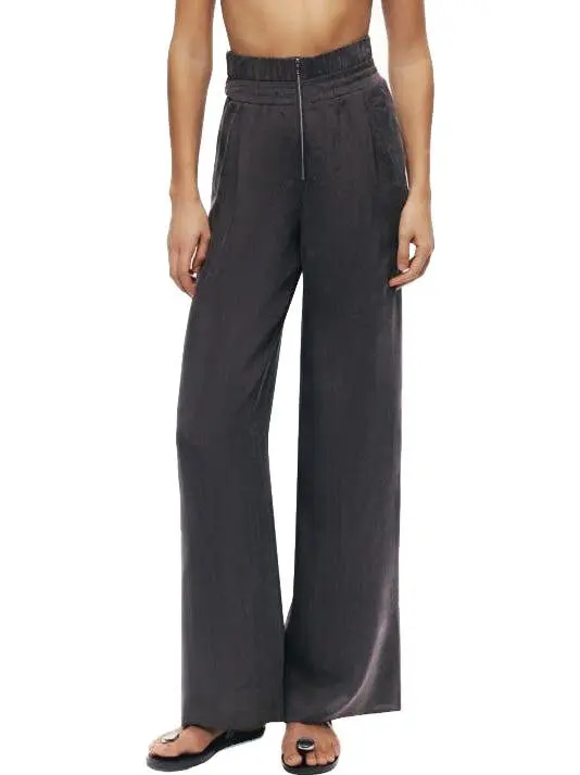 NOCTURNE Relaxed Wide-leg Pants - Anthracite