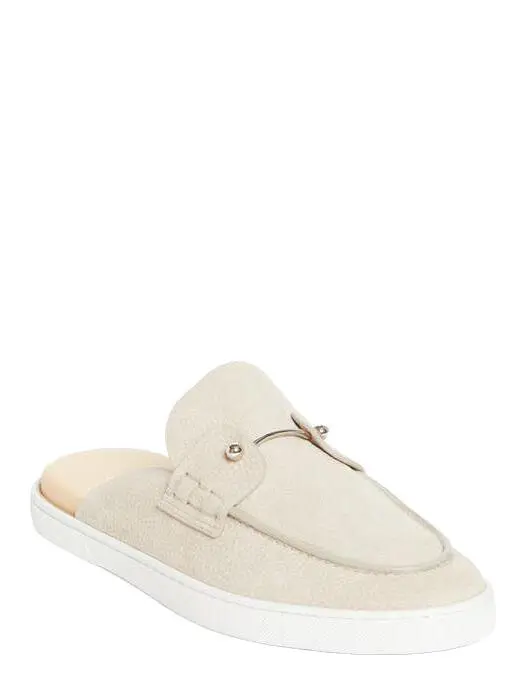 CHRISTIAN LOUBOUTIN Chanme Pierced Loafer Mule - Beige
