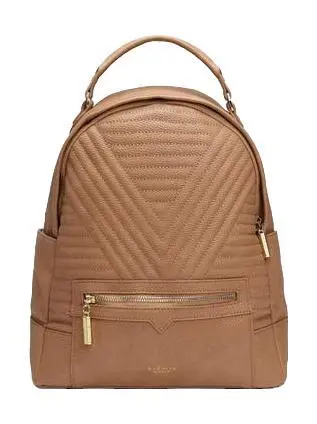 LABANTE LONDON Camberwell Quilted Vegan Backpack - Brown
