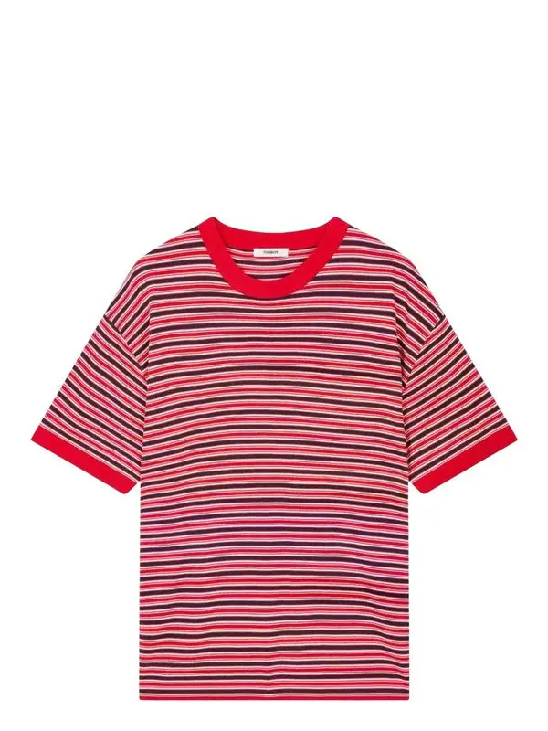 STUDIO TOMBOY Striped Short Sleeve T-shirt - Red