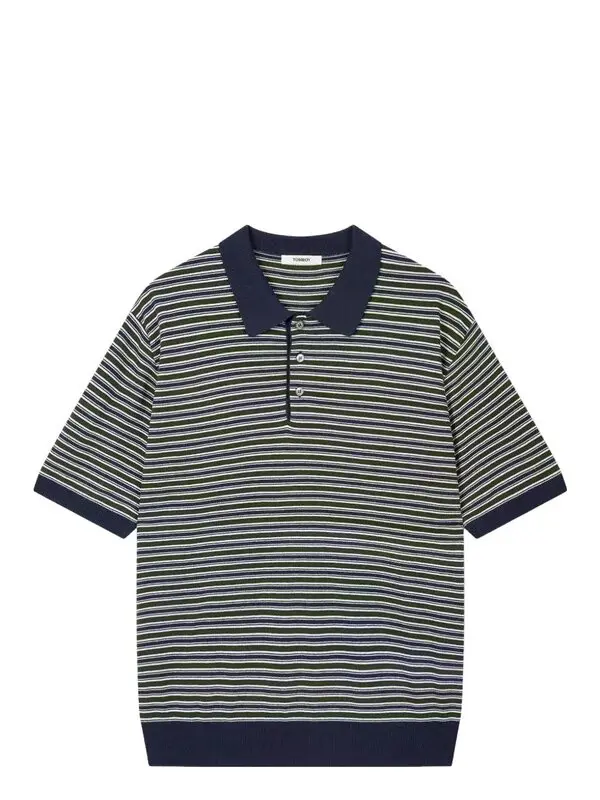 STUDIO TOMBOY Striped Polo Shirt - Blue