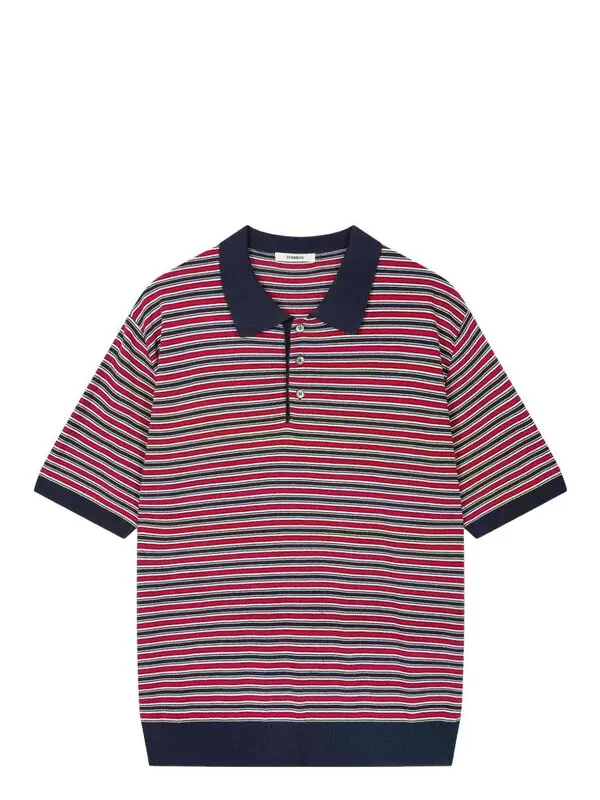 STUDIO TOMBOY Striped Polo Shirt - Red