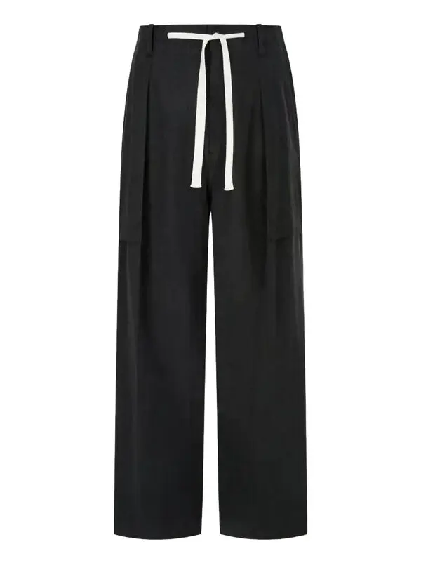 STUDIO TOMBOY Pintuck Drawstring Trousers - Black