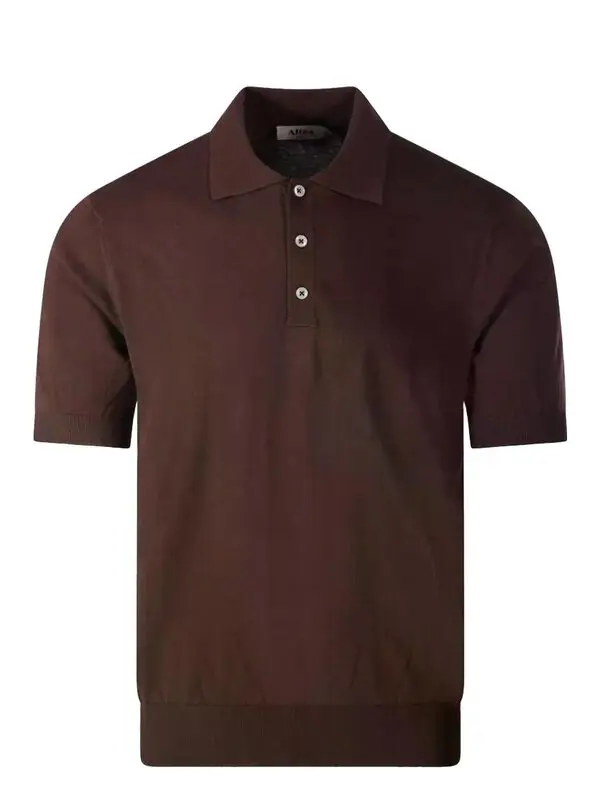 Altea Button Short-sleeve Polo Shirt - Brown