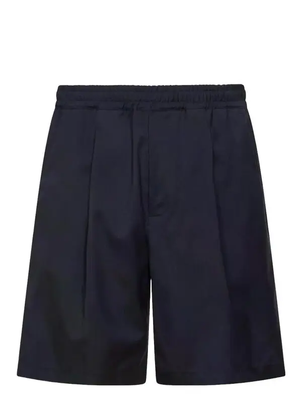D4.0 Elasticated Pleat Shorts - Blue