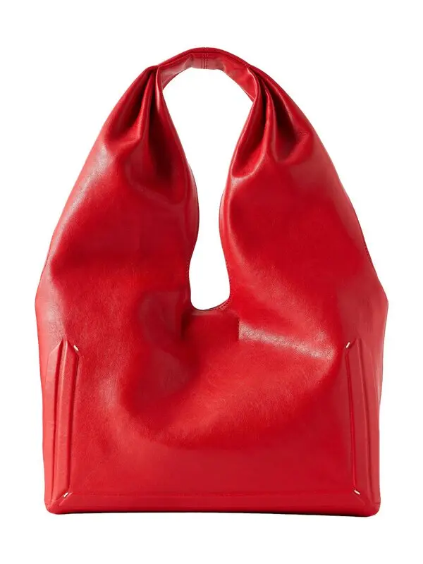 MAISON MARGIELA Box Leather Shoulder Bag - Red