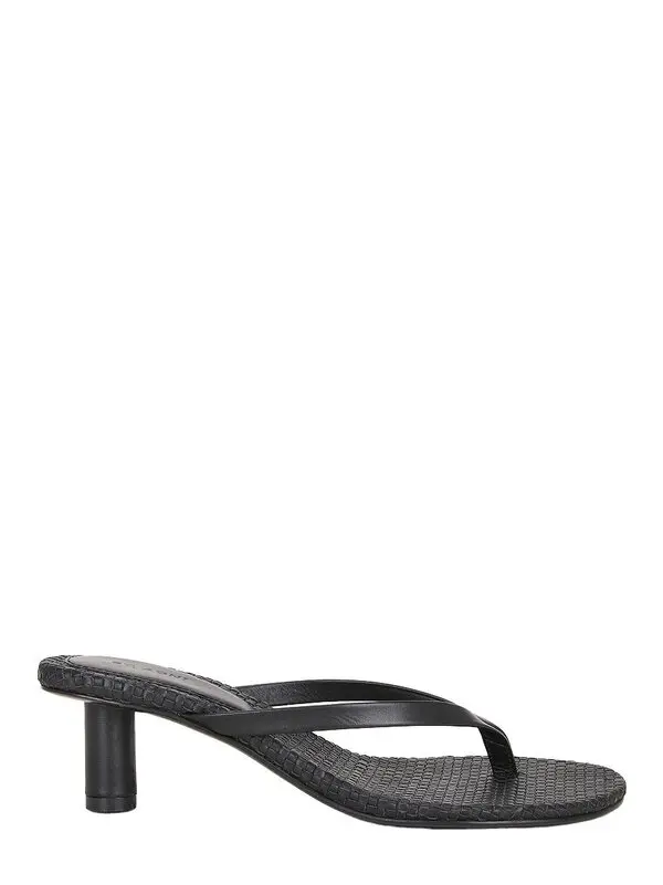 ST. AGNI Woven Thong Heeled Sandal - Black