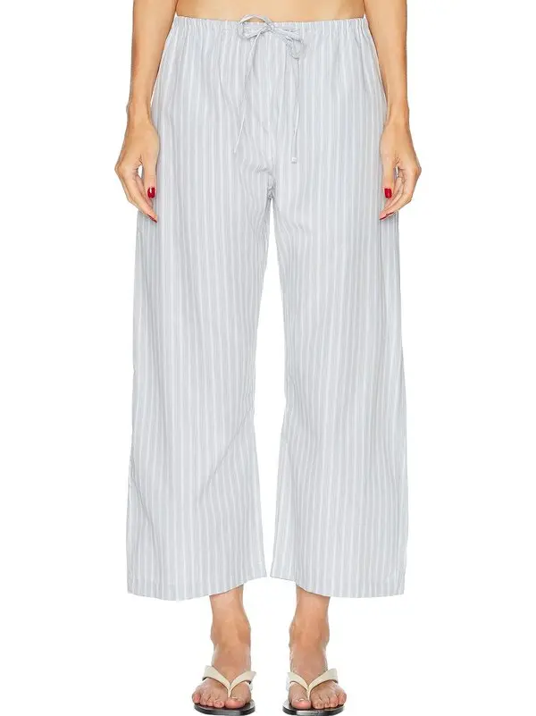 LESET Yoshi Stripe Crop Drawstring Pant - Sterling Stripe
