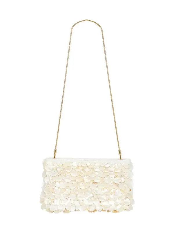 Simkhai Natural Shell Beaded Clutch - Ivory