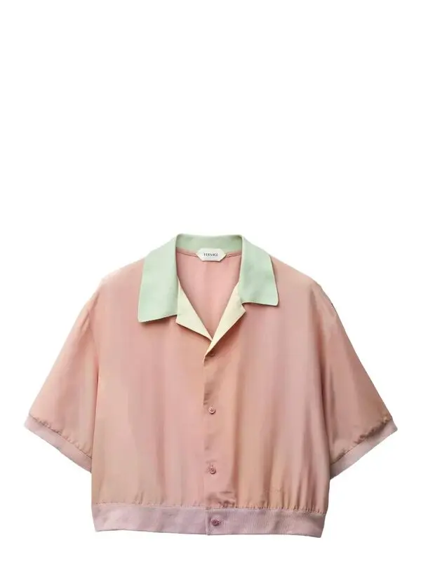 Versace Silk-poplin Crop Shirt - Pink