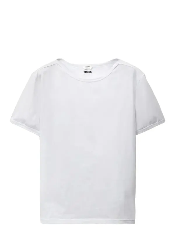 Versace Embroidered Cotton-jersey T-shirt - White