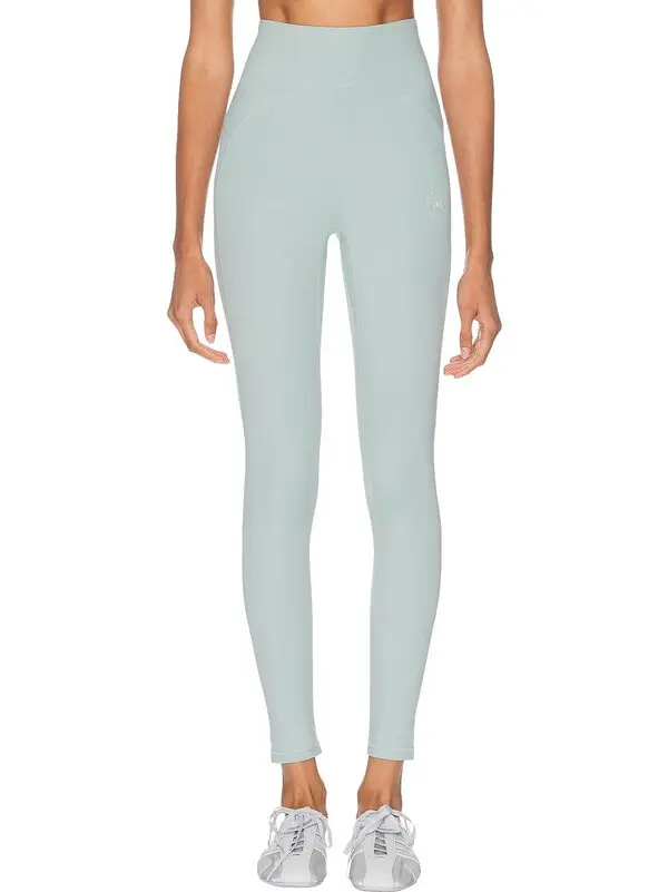 Adidas By Stella McCartney Studio Ruched Leggings In Baby Blue - Wonder Sage