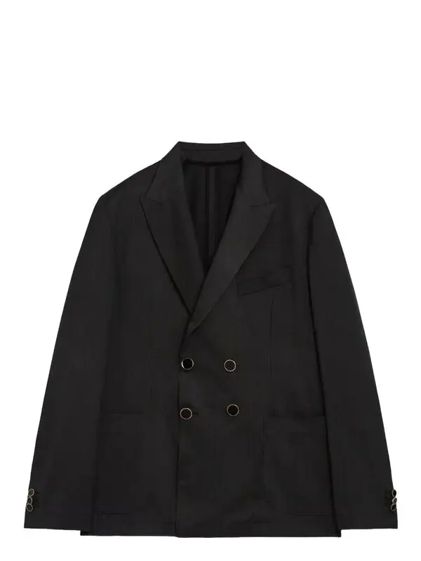 A PAPER KID Pinstriped Double-breasted Blazer - Black