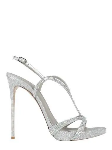 LE SILLA Lamé Slingback Sandals - Silver
