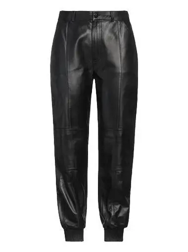 Karl Lagerfeld Leather Tapered Leg Pants - Black