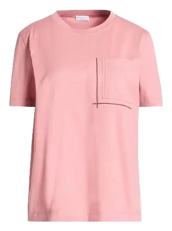 Brunello Cucinelli T-shirt In Cotton With Pocket - Pink