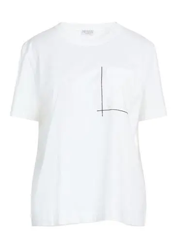 Brunello Cucinelli T-shirt In Cotton With Pocket - White