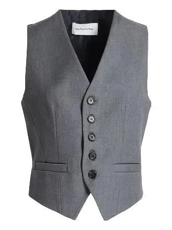 THE FRANKIE SHOP Tailored Vest In Tencel, Rayon, And Wool Blend - Grey