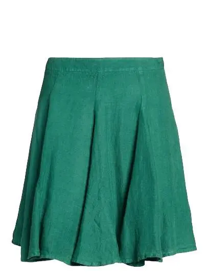 120% Lino Pleated Mini Skirt - Green