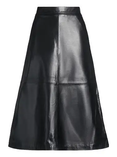 Bolongaro Trevor Midi Sheepskin Flared Skirt - Black