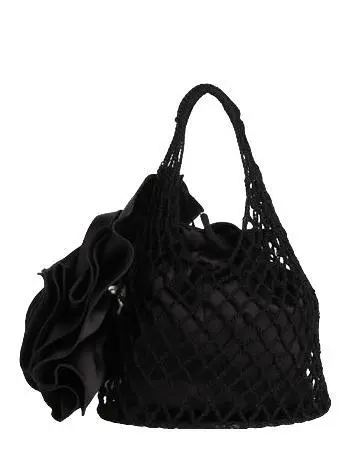 Magda Butrym Bucket Bag With Floral Appliqués - Black