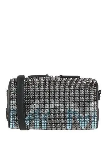 Mcm Leather Crossbody Bag With Appliqués - Black