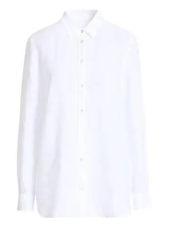 120% Lino Linen Shirt With Lace Trims - White