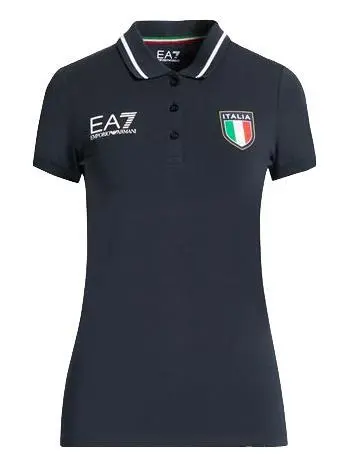 EA7 Cotton-elastane Jersey Polo Shirt - Blue