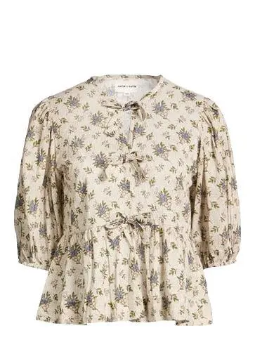 Antik Batik Floral-print Peplum Shirt - Grey