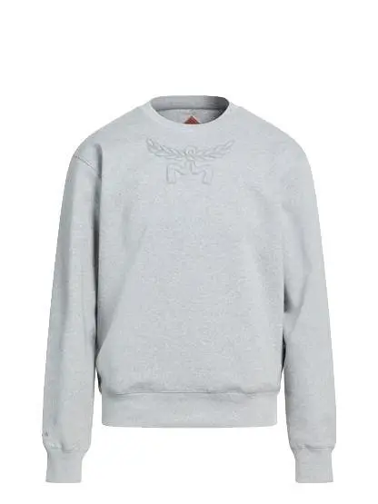 Mcm Crewneck Sweatshirt With Embroidered Logo - Grey