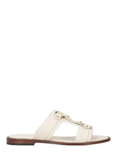 DOUCAL'S Calfskin Sandals With Appliqués And Studs - White