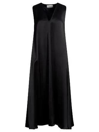 Officine Générale Midi Flared Viscose Dress - Black