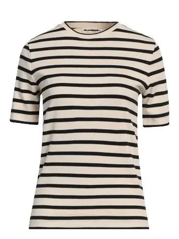 JIL SANDER Cotton Striped Crewneck Sweater - White