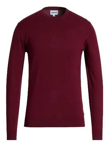BERNA Long Sleeve Crewneck Knit Sweater - Red