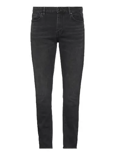 Armani Exchange Skinny Jeans With Leather Trims - Black