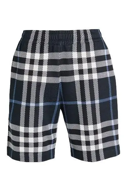 Burberry Cotton Jacquard Knit Shorts - Blue