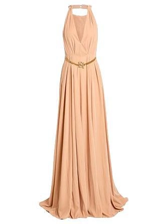 Elisabetta Franchi Red Carpet Maxi Dress - Apricot