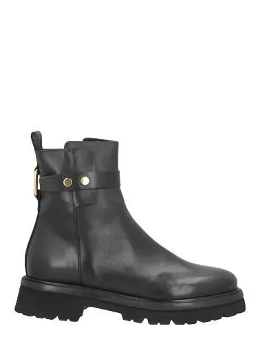 Cosmoparis Leather Biker Ankle Boots - Black