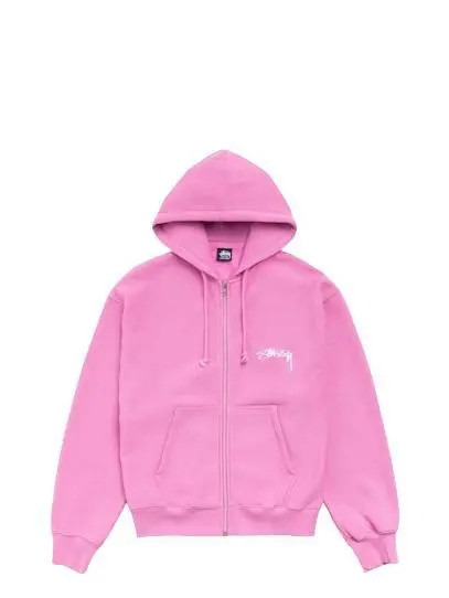 StÜssy Skate Stack Zip Pigment Dyed Hoodie - Pink