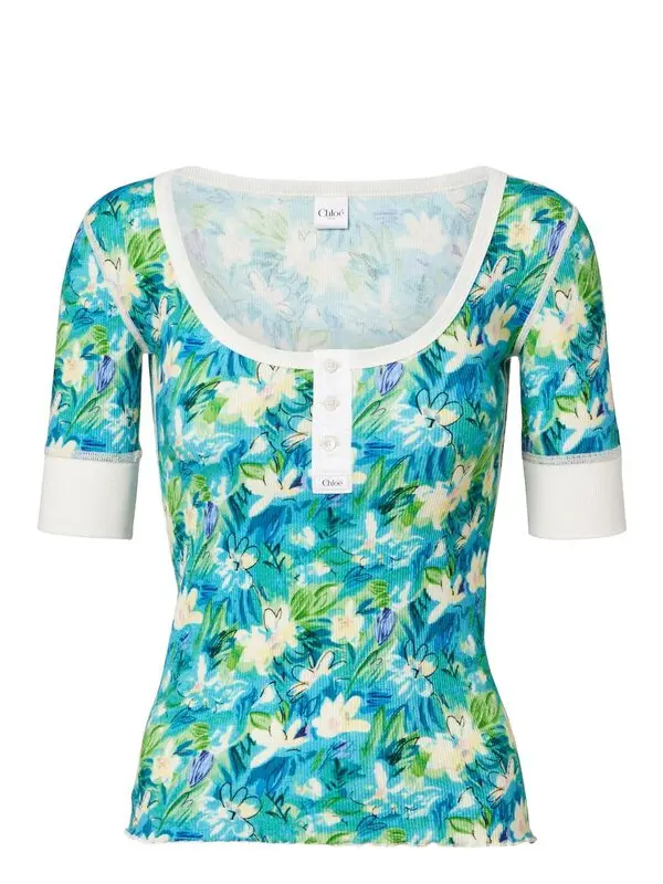 Chloé Floral Cotton-blend Bowling Shirt - Multicoloured