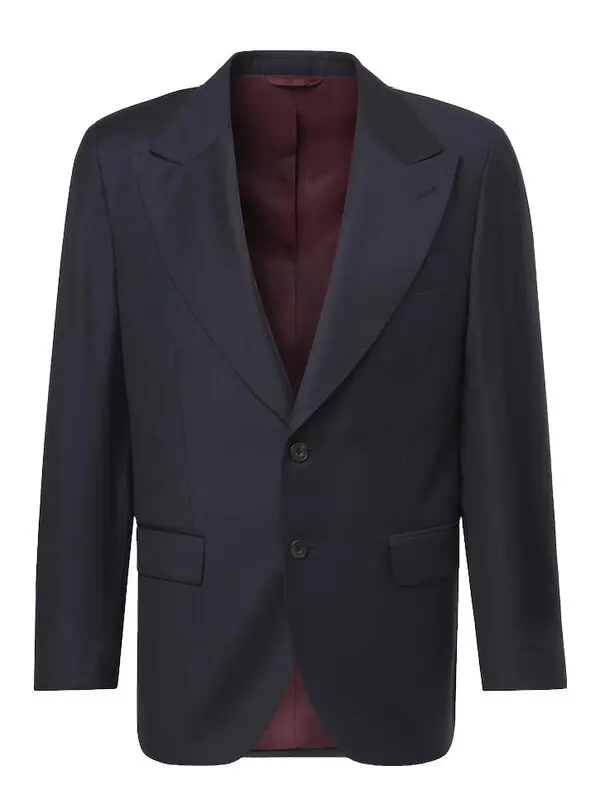 Rubinacci Single-breasted Virgin Wool Blazer - Blue