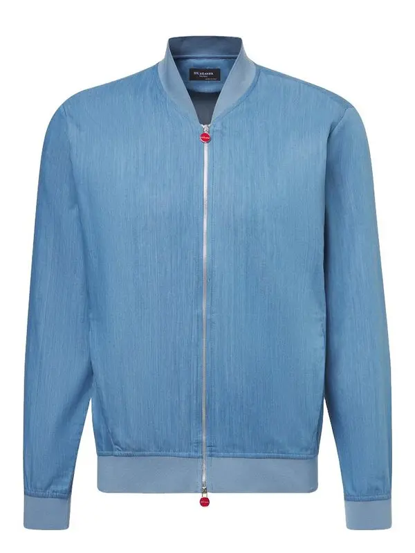 Kiton Denim Bomber Jacket - Blue