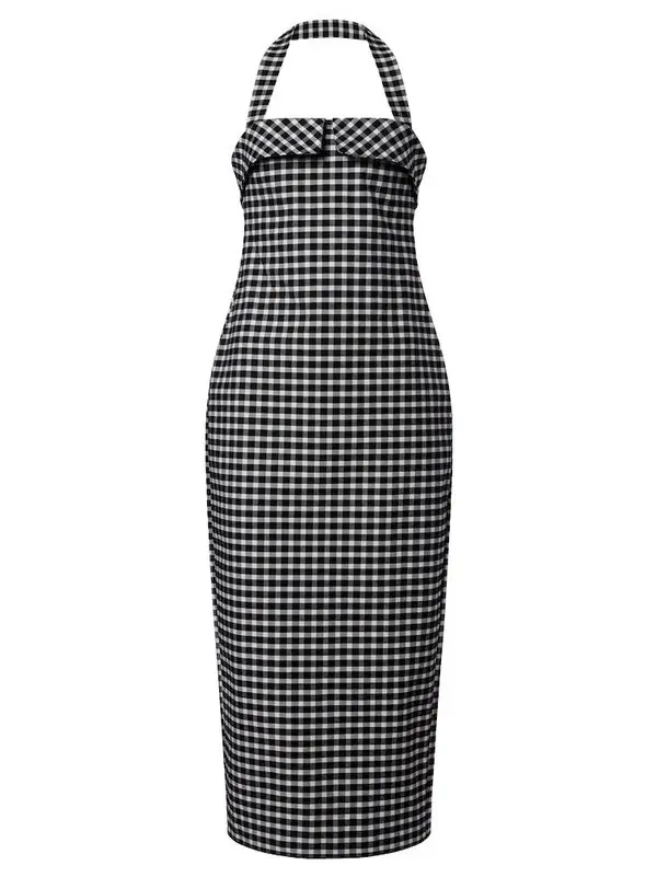 Posse Chiara Gingham Midi Dress - Black