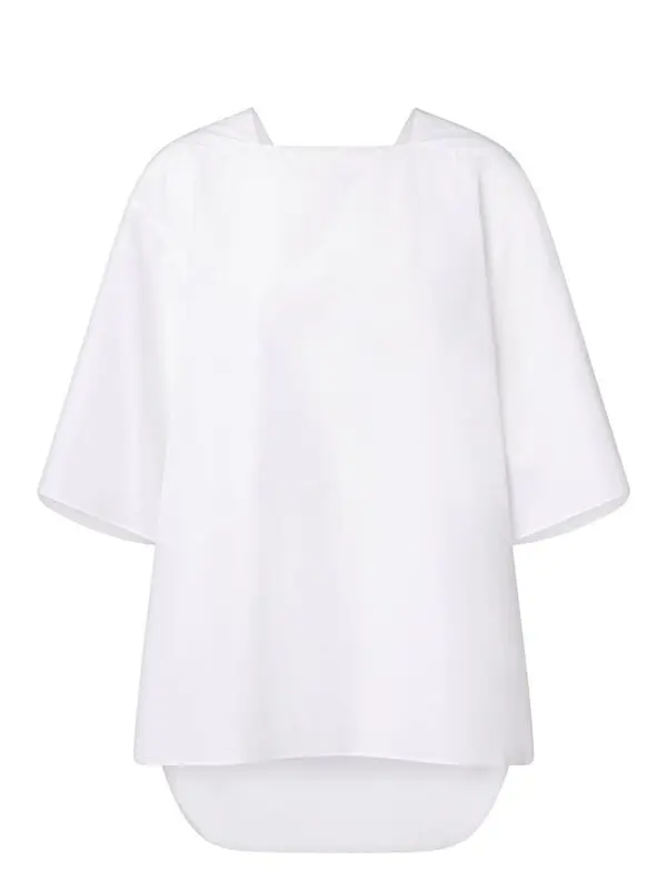 THE ROW Hamza Cotton Poplin Top - White
