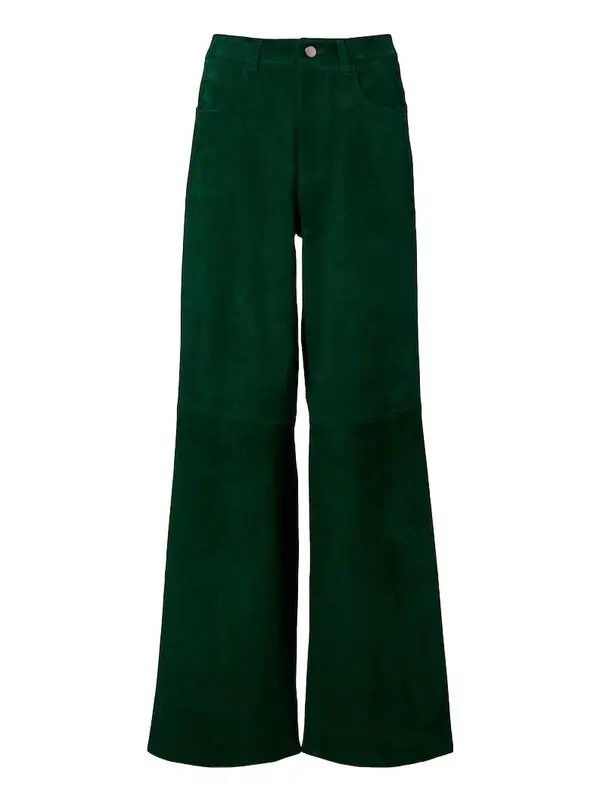 Stouls Mytheo Wide-leg Suede Pants - Green